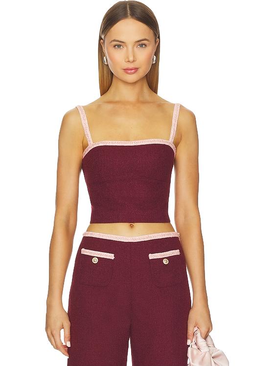 AMANDA UPRICHARD Amanda Uprichard Tweed Cropped Top